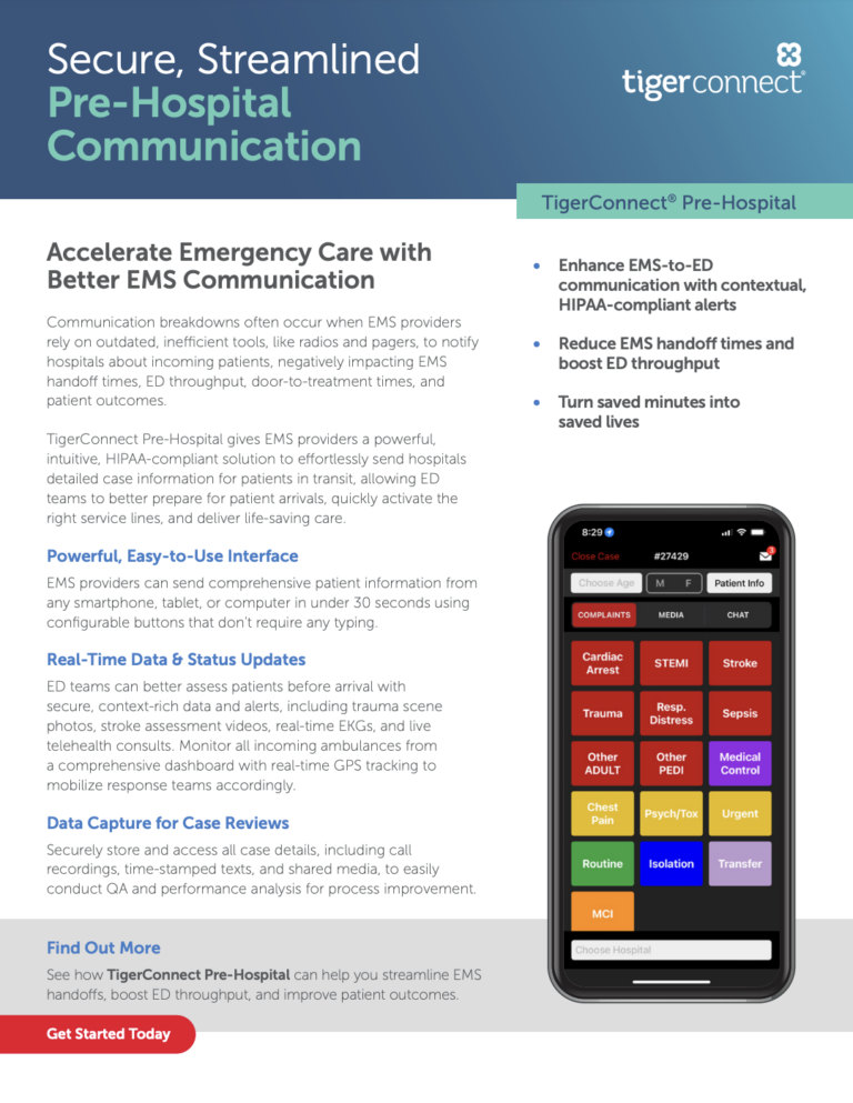 EMS-to-ED Communication Solution | TigerConnect